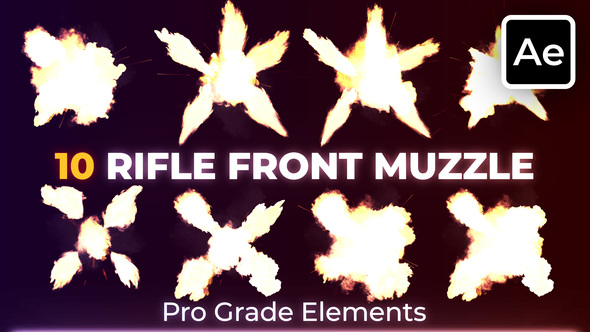 Rifle Front Muzzle Flashes, After Effects Project Files | VideoHive